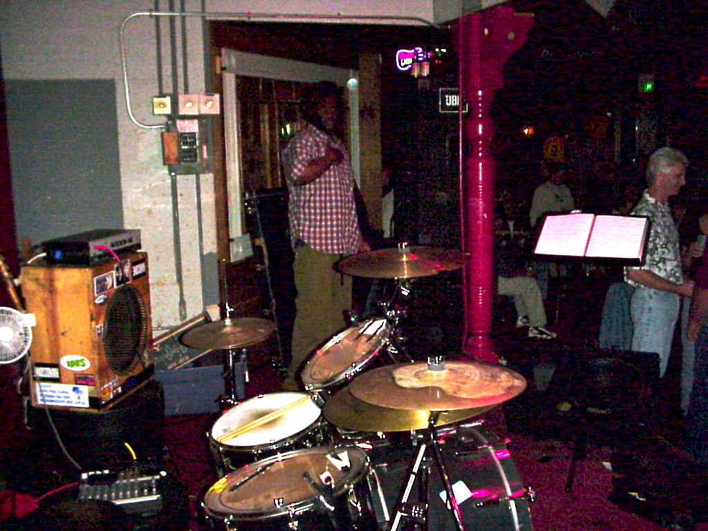 Tama bass drum; CB700 toms; Ludwig Black Beauty snare; AKG mics; Mackie ...